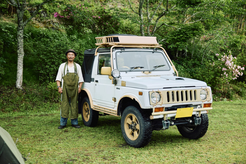 90 JIMNY JA11】塗装の経年もデザインに。無骨な野営スタイルの幌車。 | GO OUT WEB